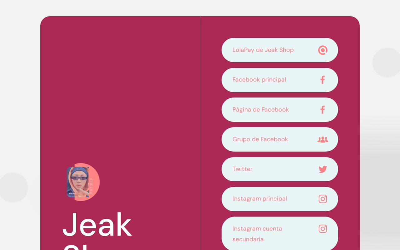 Jeak Shop | Redes Sociales